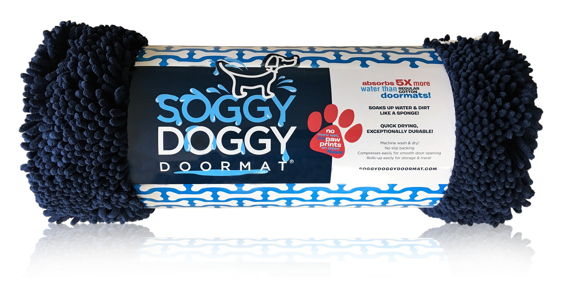 Navy Blue Absorbent Dog Doormat | Soggy Doggy